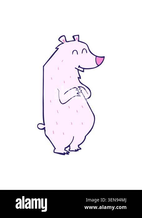 pixelize effect animation of cartoon bear doodle illustration Stock ...