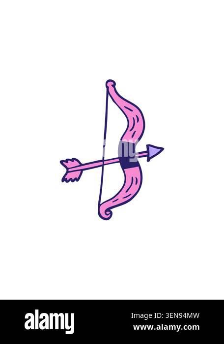 starburst effect animation of cartoon doodle bow and arrow Stock Video ...