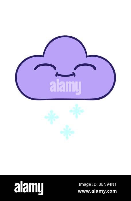bobbing motion animation of cute cartoon of a happy snow cloud Stock ...