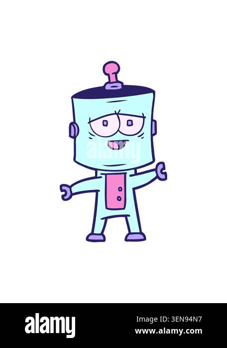 shaking motion animation of a cartoon robot character design Stock ...