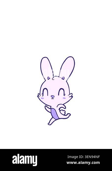 jumping motion animation of rabbit cartoon design Stock Video Footage ...