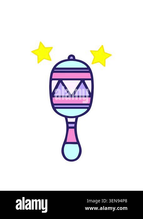 spinning stars animation of brazilian maraca traditional musical ...