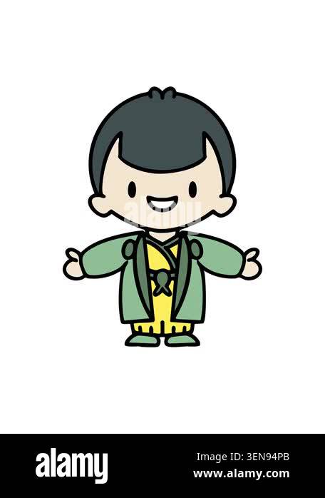 shaking motion animation of japanese man in wedding clothes with open ...