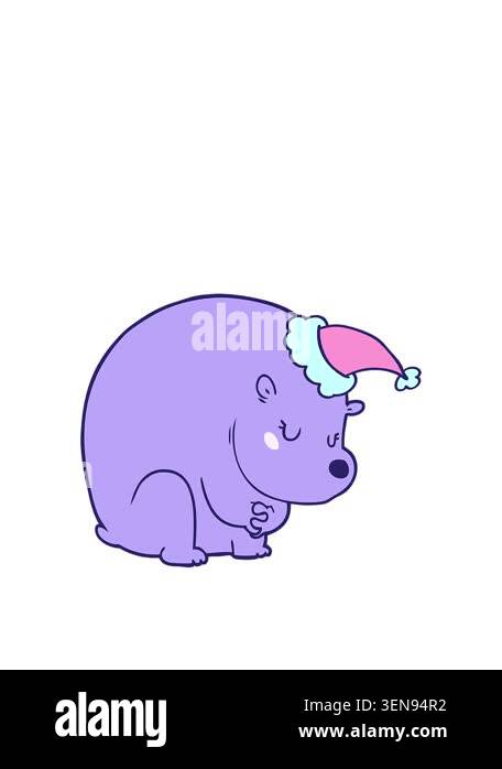 stretching up animation of cute hand drawn line drawing of a polar bear ...