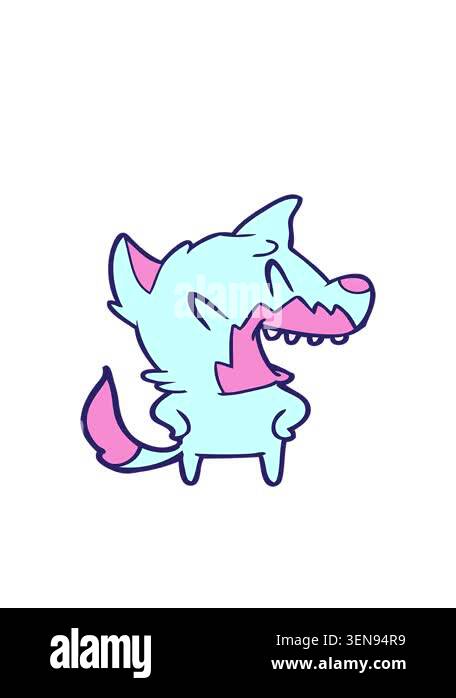 bobbing motion animation of a laughing fox cartoon Stock Video Footage ...