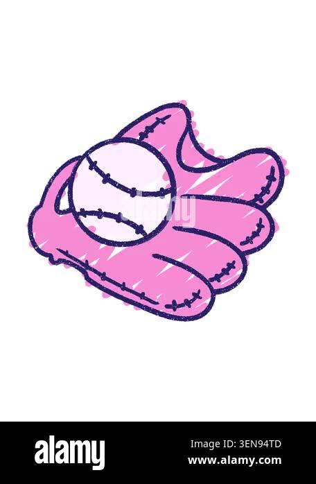 pixelize effect animation of Baseball Mitt Chalk Drawing Stock Video ...