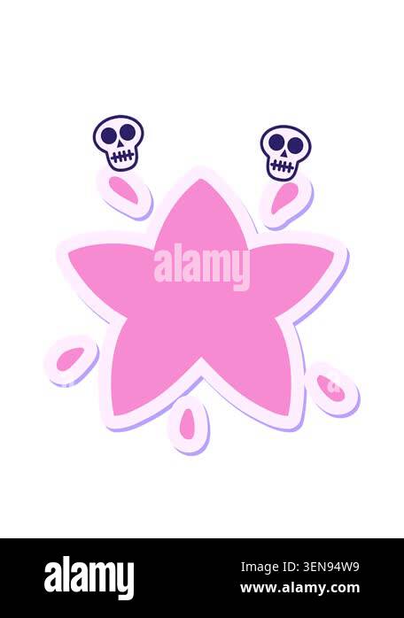 spinning skulls animation of shining cartoon star sticker Stock Video ...