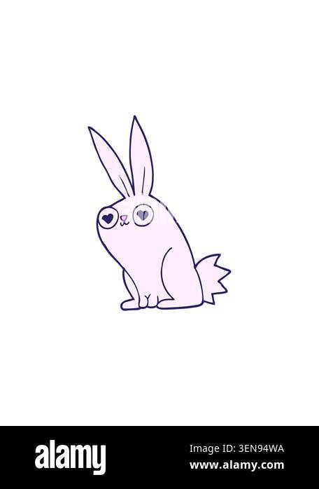 starburst effect animation of cartoon bunny rabbit in love Stock Video ...