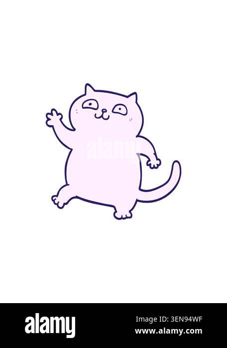 radioactive glowing animation of a cartoon of cat character Stock Video ...