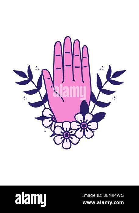 bobbing motion animation of design of a hand and flower Stock Video ...