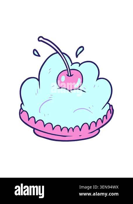 shivering motion animation of funny cartoon tasty dessert Stock Video ...