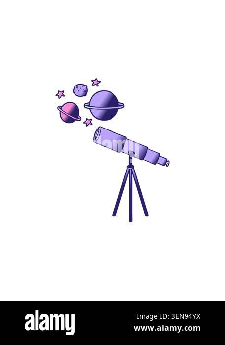 splitting effect animation of telescope design Stock Video Footage - Alamy