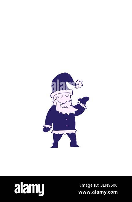 rise and float animation of cheerful cartoon of santa claus Stock Video ...