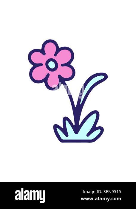 popping motion animation of fun flower design Stock Video Footage - Alamy