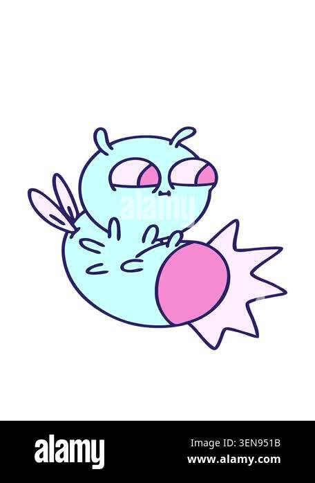bobbing motion animation of cartoon of a cute glow bug Stock Video ...