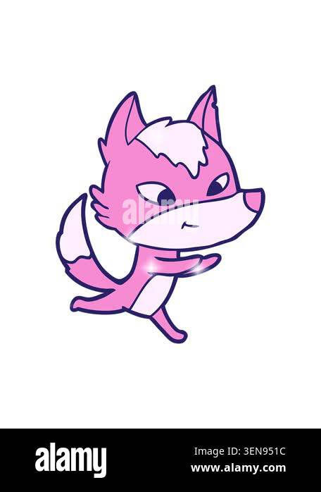 glitter effect animation of friendly cartoon wolf running Stock Video ...