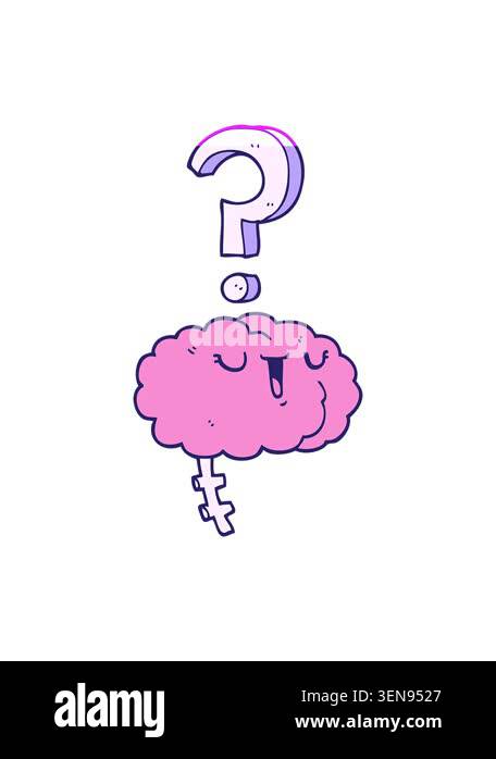 power up animation of cartoon curious brain Stock Video Footage - Alamy