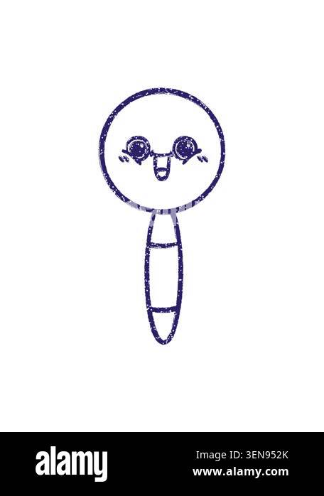 shivering motion animation of Magnifying Glass Charcoal Drawing Stock ...