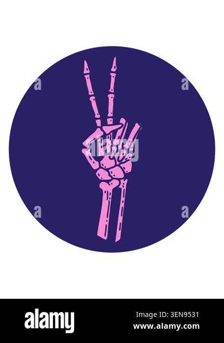 bob and pause animation of skeleton giving a peace sign Stock Video ...