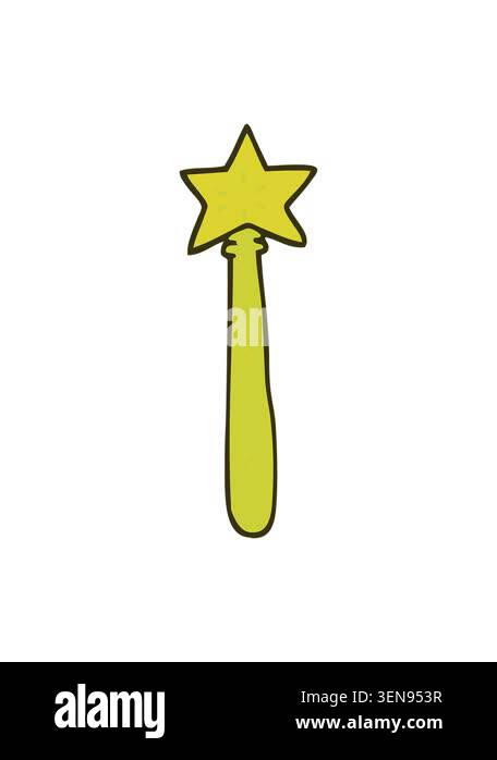changing color animation of hand drawn doodle style cartoon magician ...