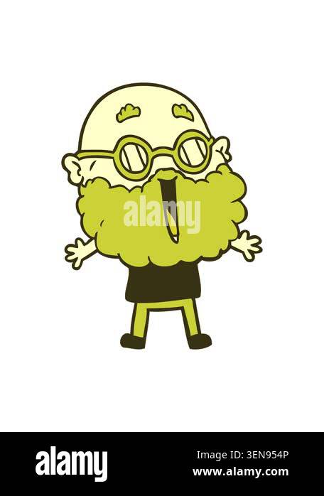 changing color animation of a cartoon joyful man with beard Stock Video ...