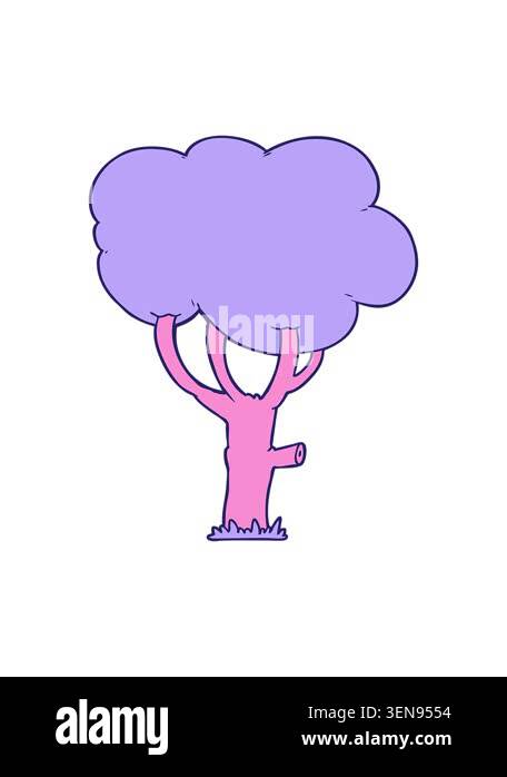 jiggle and pause animation of quirky tree cartoon Stock Video Footage ...