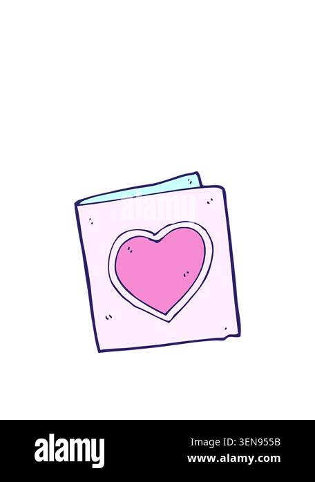 jumping motion animation of cartoon love heart card Stock Video Footage ...