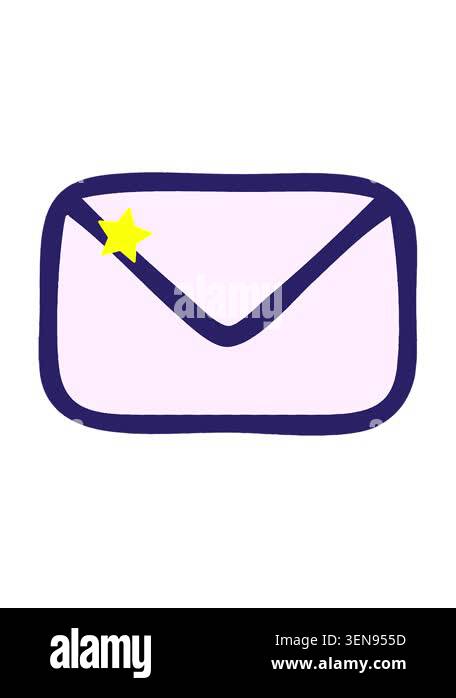 twinkling stars effect animation of comic book style paper envelope ...