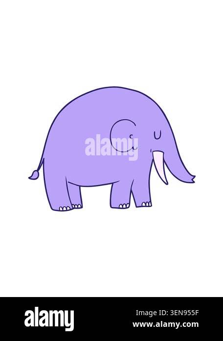 jiggle motion animation of drawing of an elephant Stock Video Footage ...