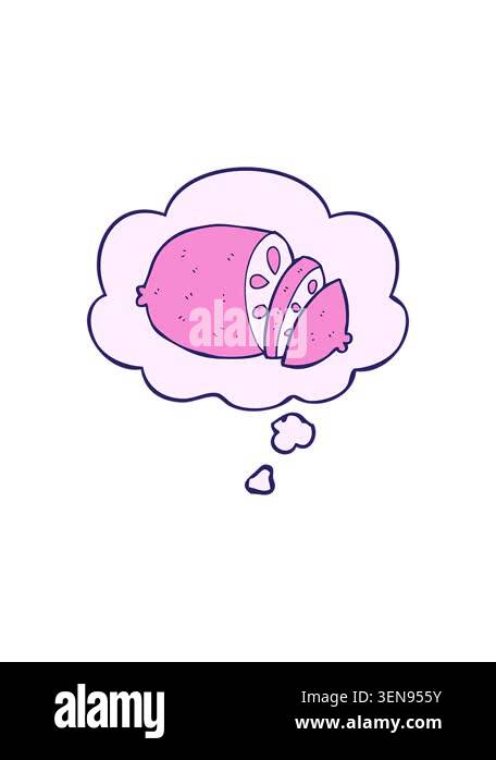 splitting effect animation of cartoon sliced lemon with thought bubble ...
