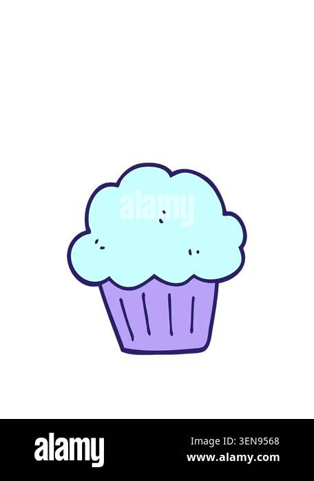 stretching up animation of cartoon muffin Stock Video Footage - Alamy