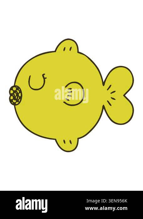 changing color animation of comic book style quirky cartoon fish Stock ...