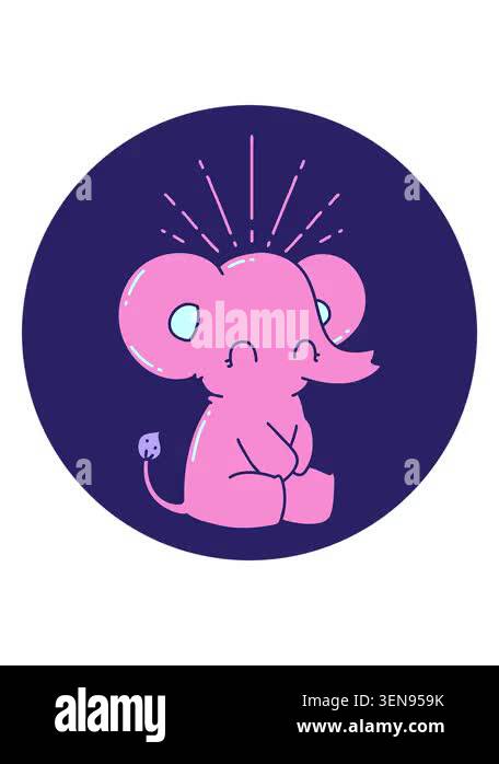 pixelize effect animation of icon of a tattoo cute elephant Stock Video ...