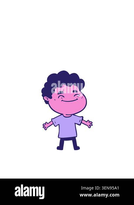 jumping motion animation of cartoon friendly man image Stock Video ...