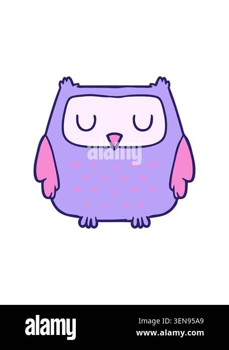 attention grabbing animation of cartoon owl drawing Stock Video Footage ...