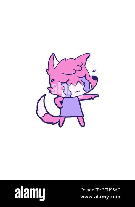 sales flash animation of a crying fox cartoon Stock Video Footage - Alamy