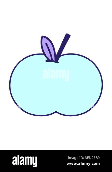 power up animation of cute cartoon of a juicy apple Stock Video Footage ...