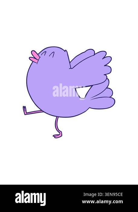 popping motion animation of cartoon flapping bird Stock Video Footage ...