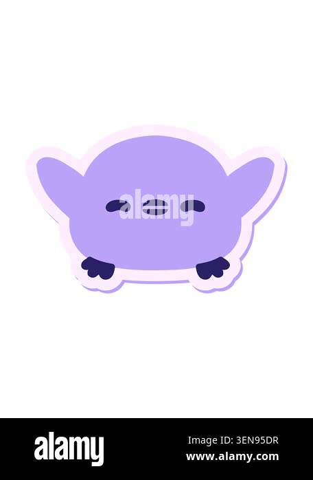 bob and pause animation of cute cartoon baby bird sticker Stock Video ...
