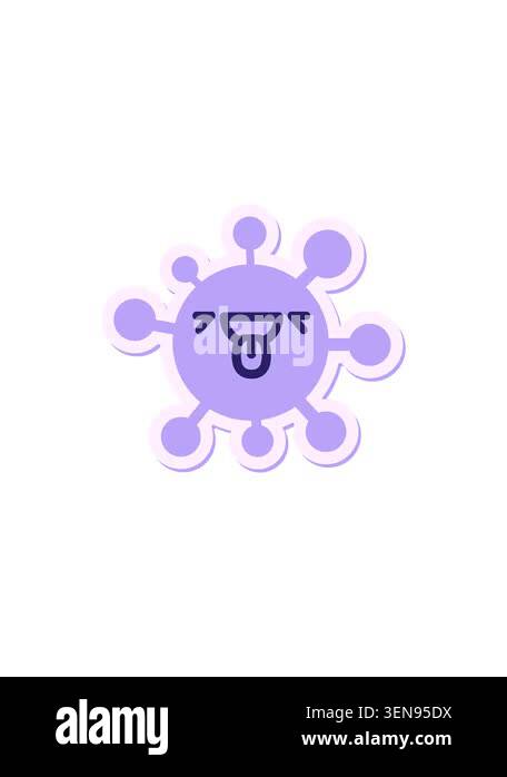 flashy sales animation of happy panting virus sticker Stock Video ...