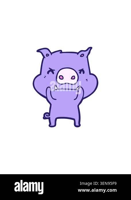 flashy sales animation of angry cartoon pig Stock Video Footage - Alamy