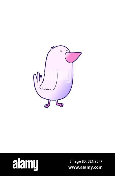 flashy sales animation of cartoon hand drawn bird Stock Video Footage ...