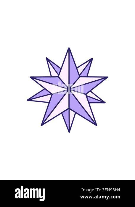 starburst effect animation of neon iconic tattoo style image of a star ...