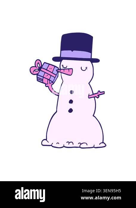 shivering motion animation of a cartoon snowman Stock Video Footage - Alamy