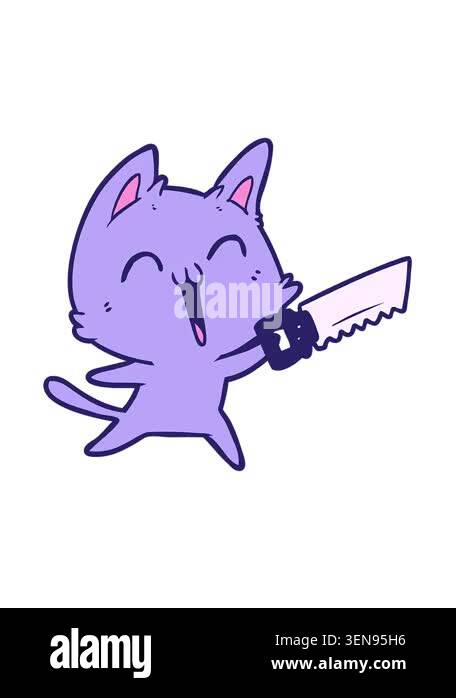 vibrating motion animation of happy cartoon cat Stock Video Footage - Alamy