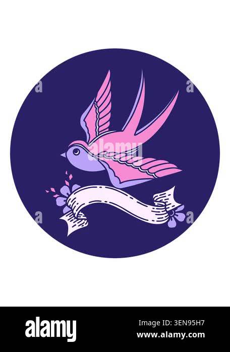 shine light effect animation of tattoo style icon with banner of a ...