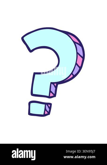jiggle motion animation of hand drawn doodle style cartoon question ...