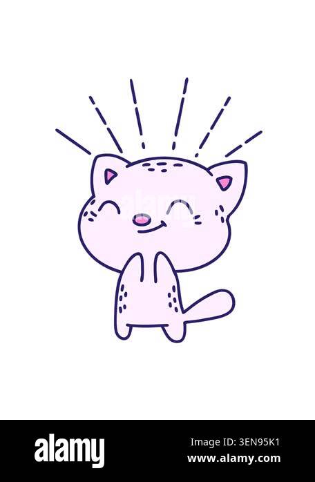 vibrating motion animation of tattoo style happy cat Stock Video ...