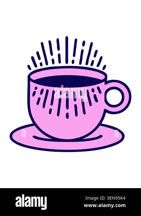 neon light effect animation of tattoo design cup of coffee Stock Video ...