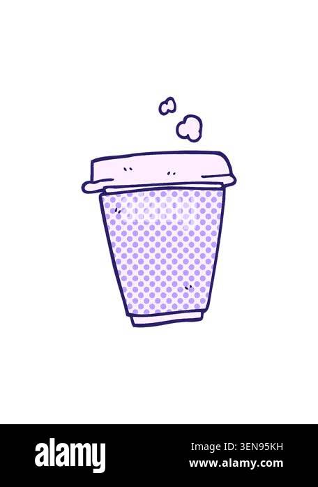attention grabbing animation of cartoon doodle coffee cup Stock Video ...